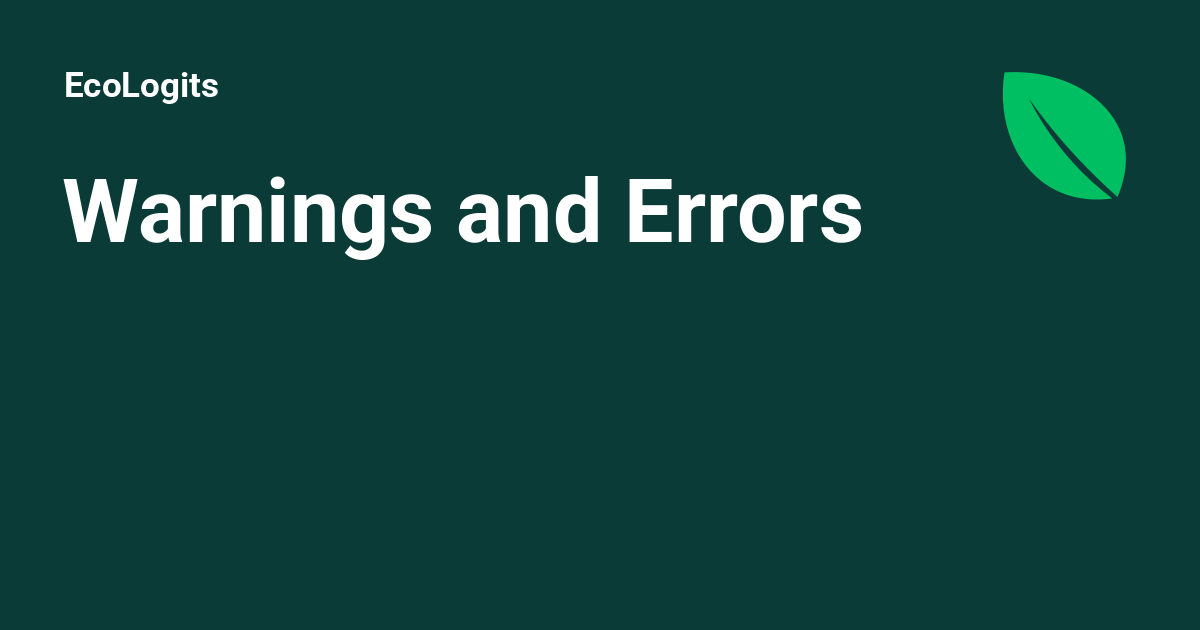 Warnings And Errors Ecologits